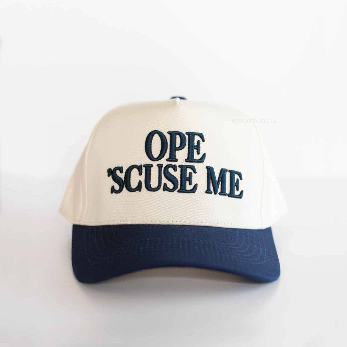 Ope 'Scuse Me Hat - Navy Blue & Cream – 'Sota Style Club